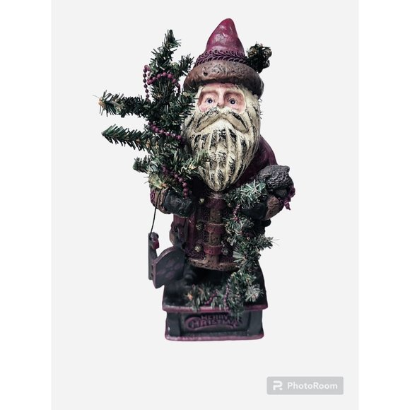 Holiday | Santa Figurine By Deborah Graham 115 Inch Tall Santa Sleigh ...